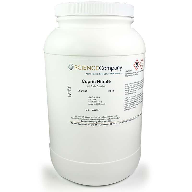 Cupric Nitrate AKA Copper Nitrate, 2.5kg for sale. Buy from The Science ...
