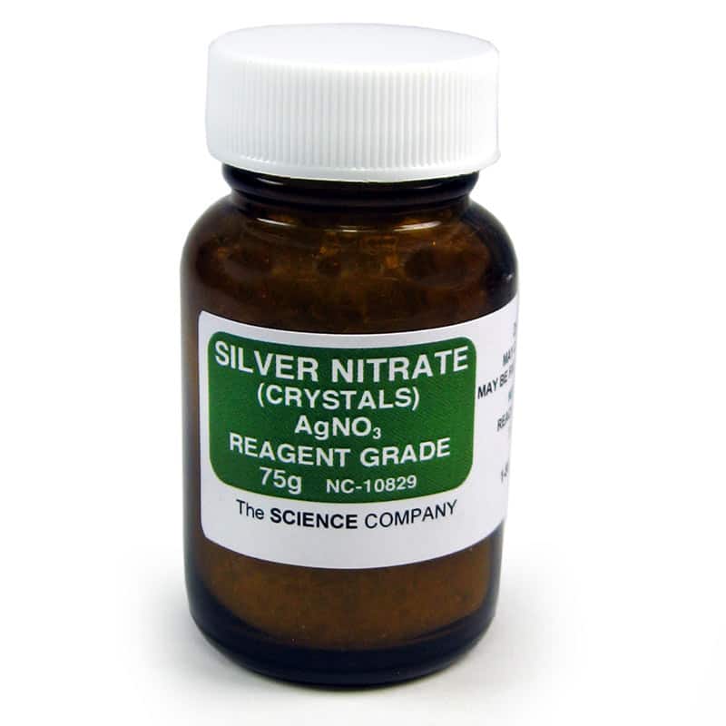 Reagent Grade Silver Nitrate AgNO3, 75g for sale. Buy from The Science ...