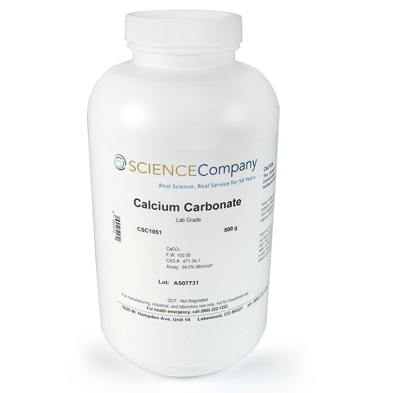 Lab Grade Calcium Carbonate, 500g. for sale. Buy from The Science Company.