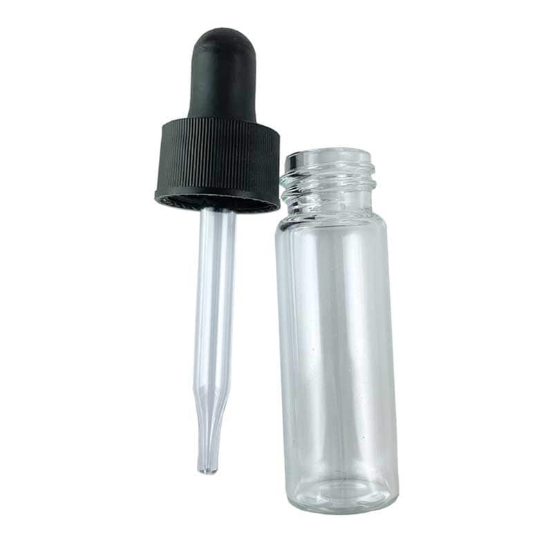Clear glass dropper vial, 1/8 oz.
