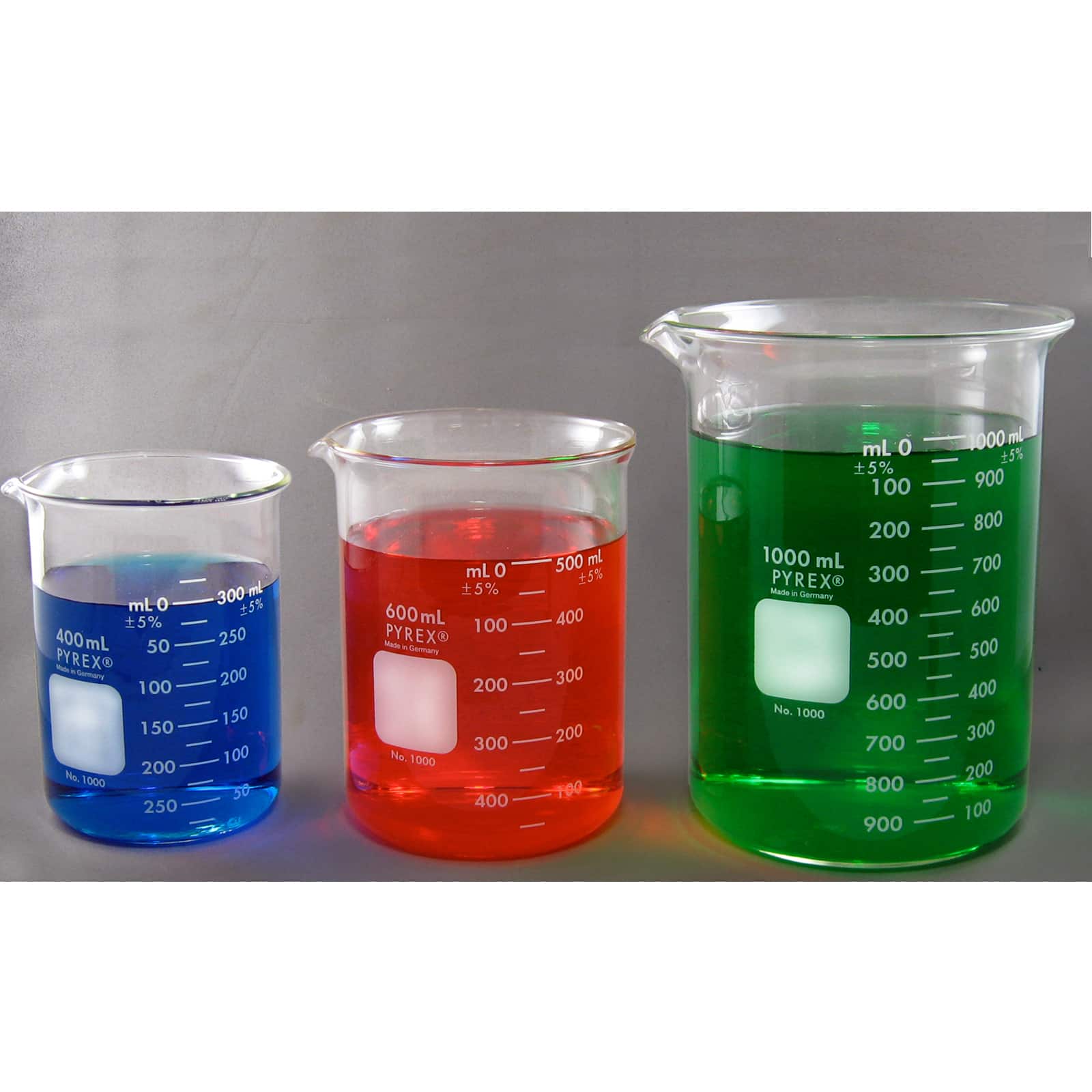 PYREX Glass Beaker Set - 400mL, 600mL, 1000mL