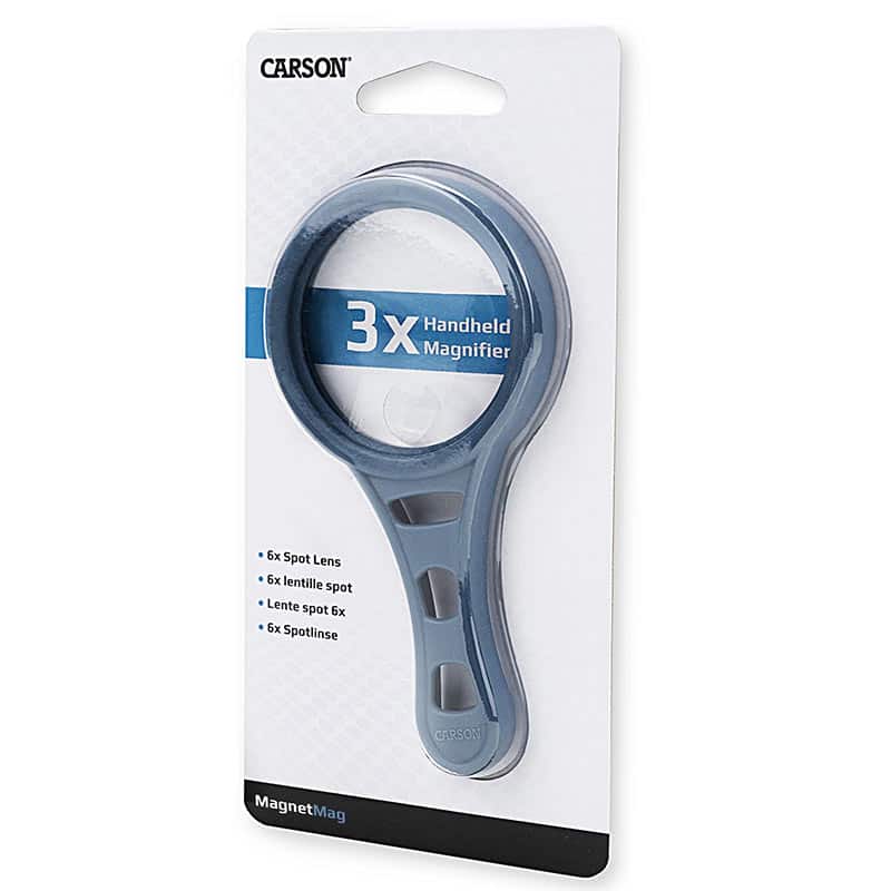 Carson Handheld Magnifier With Magnetic Handle, 3X
