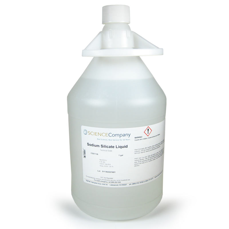 Technical Grade Sodium Silicate Solution or Water Glass, 1 gal. for ...