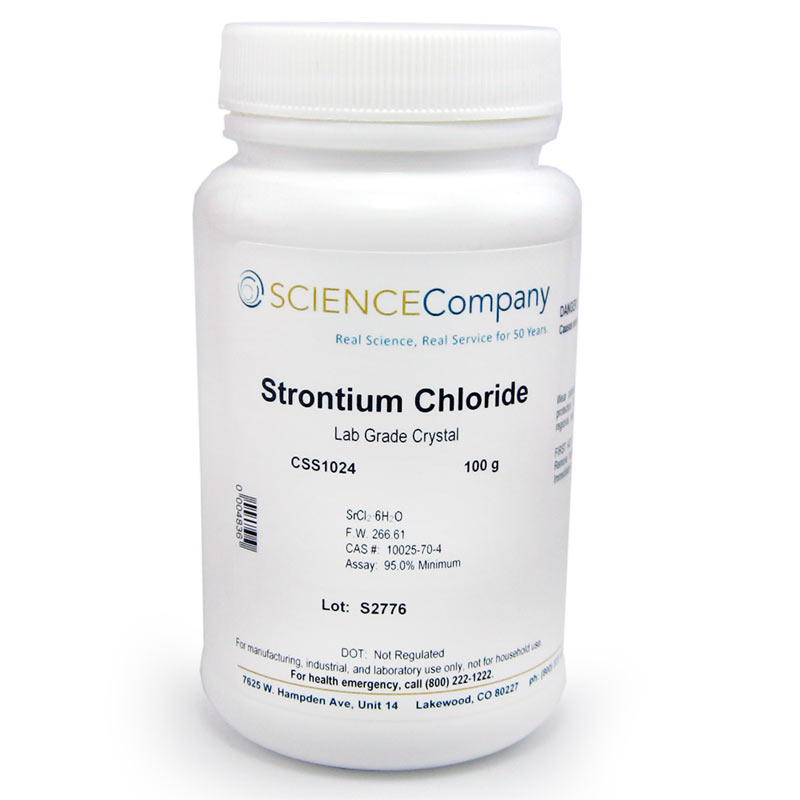 Lab Grade Strontium Chloride, 100g for sale. Buy from The Science Company.