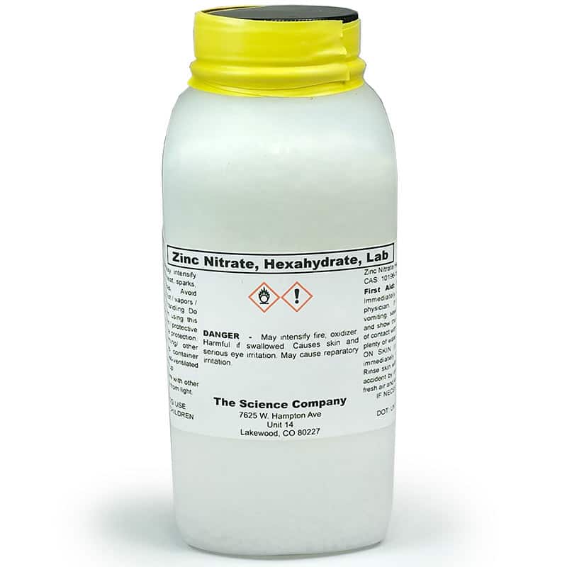 Lab Grade Zinc Nitrate, 500g for sale. Buy from The Science Company.