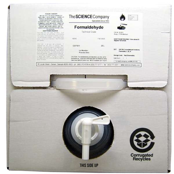 Formaldehyde or Formalin, 37%, 20 liter for sale. Buy from The Science ...