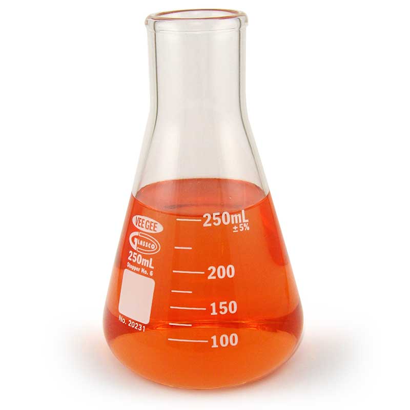 Borosilicate Glass Erlenmeyer Flask, 250mL