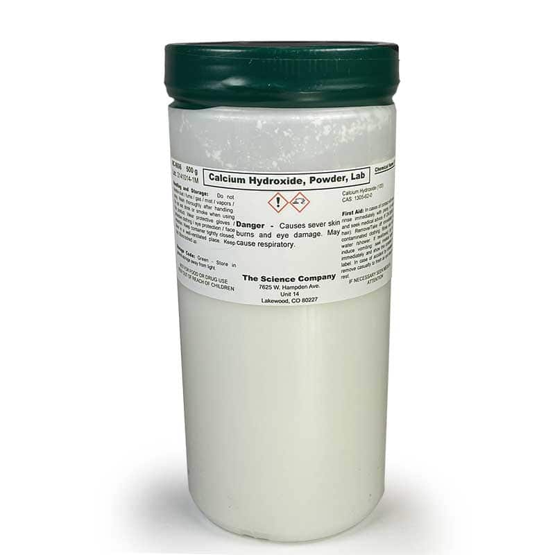 Lab Grade Calcium Hydroxide, 500g for sale. Buy from The Science Company.